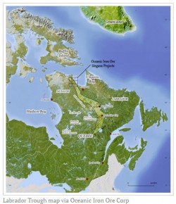 Labrador Trough map via Oceanic Iron Ore Corp - MINING.COM