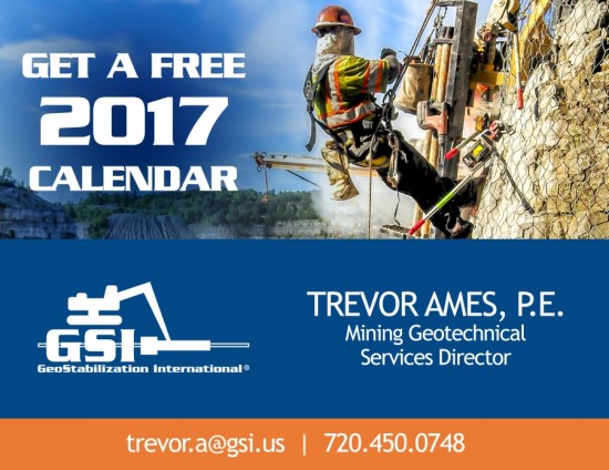 Get a FREE GeoStabilization International 2017 wall calendar - MINING.COM