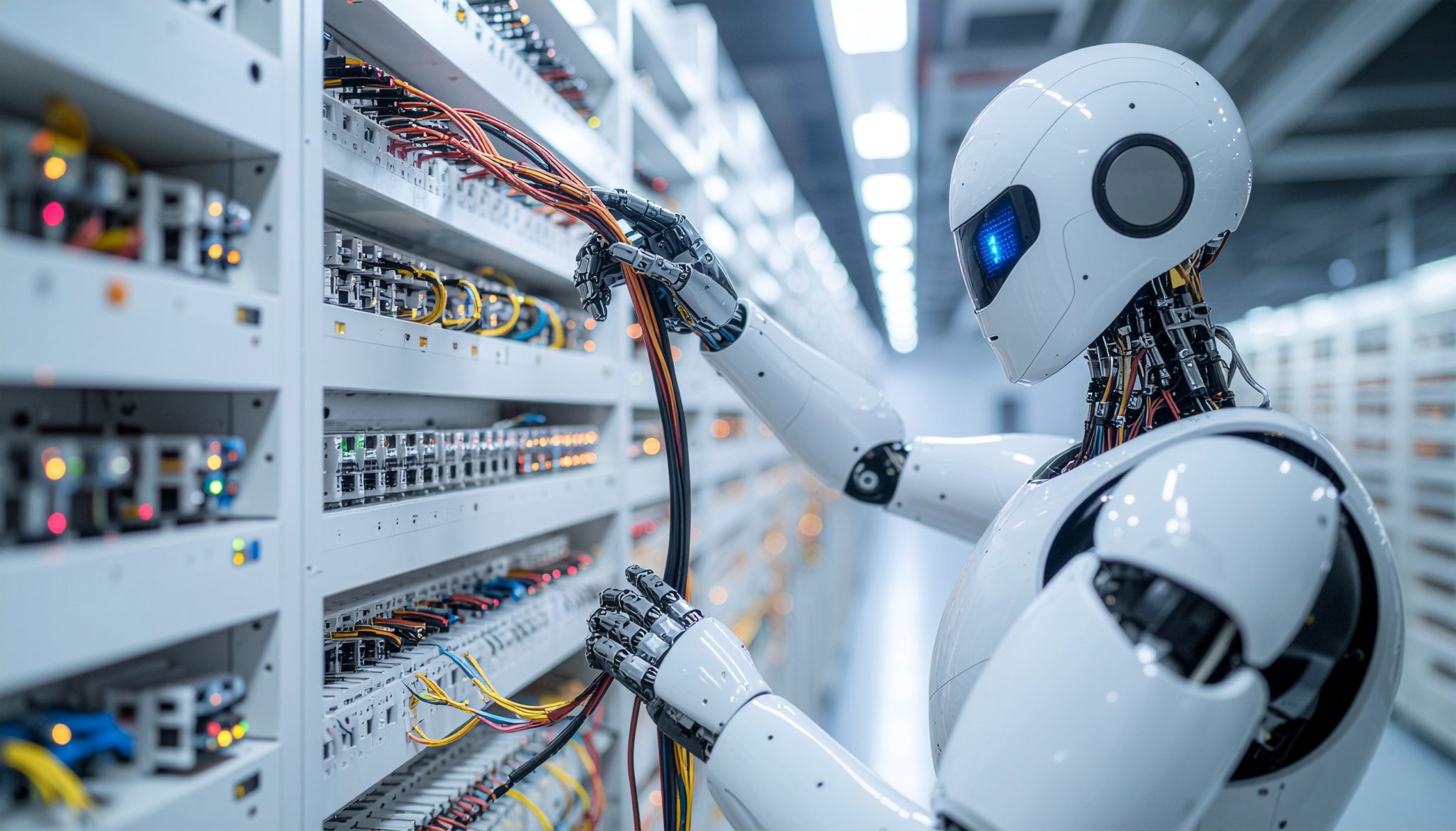 Robotic Precision: A cutting-edge robot expertly works on intricate ...