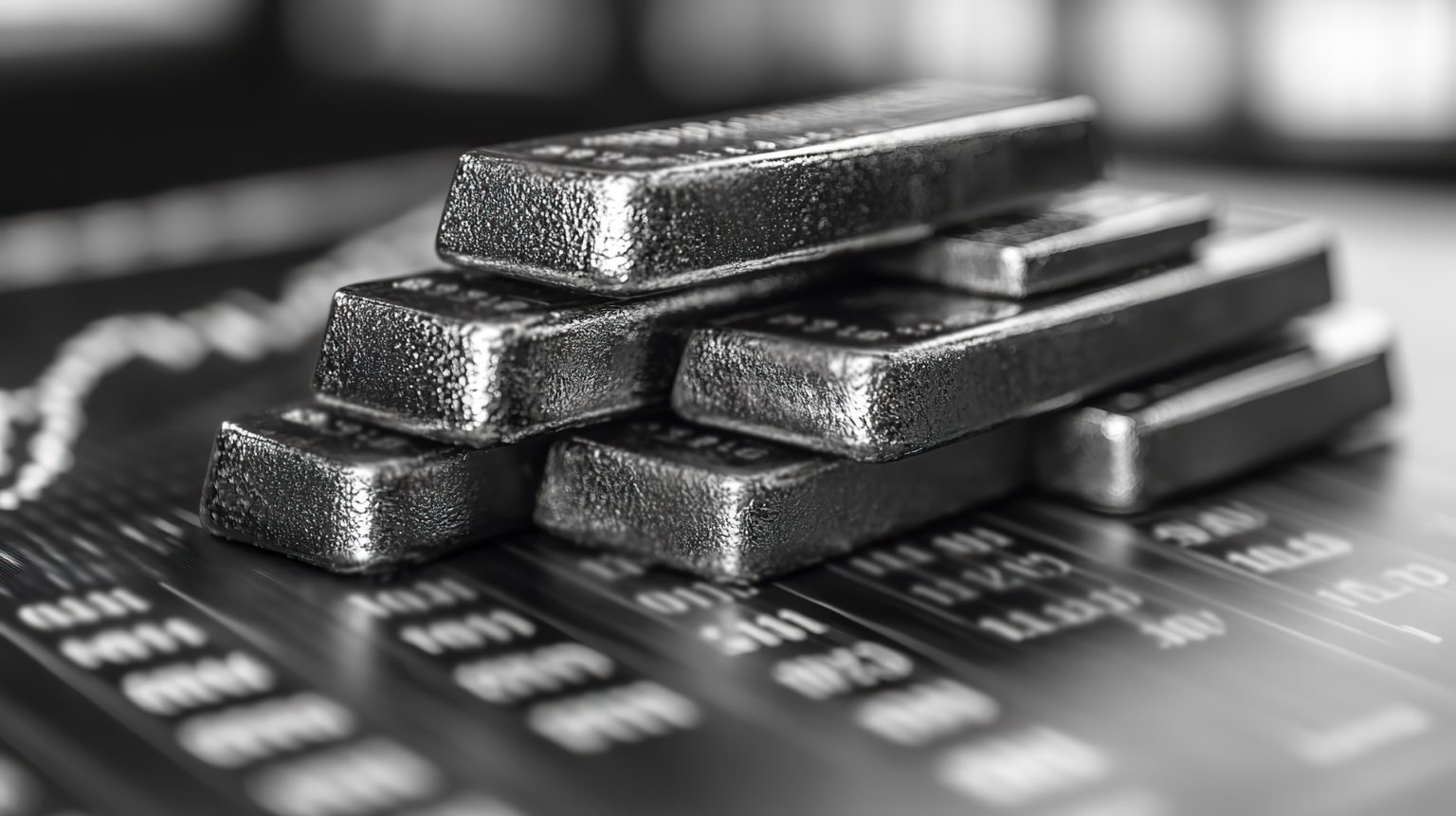 stacked silver bars with financial chart symbolizing silver investment ...