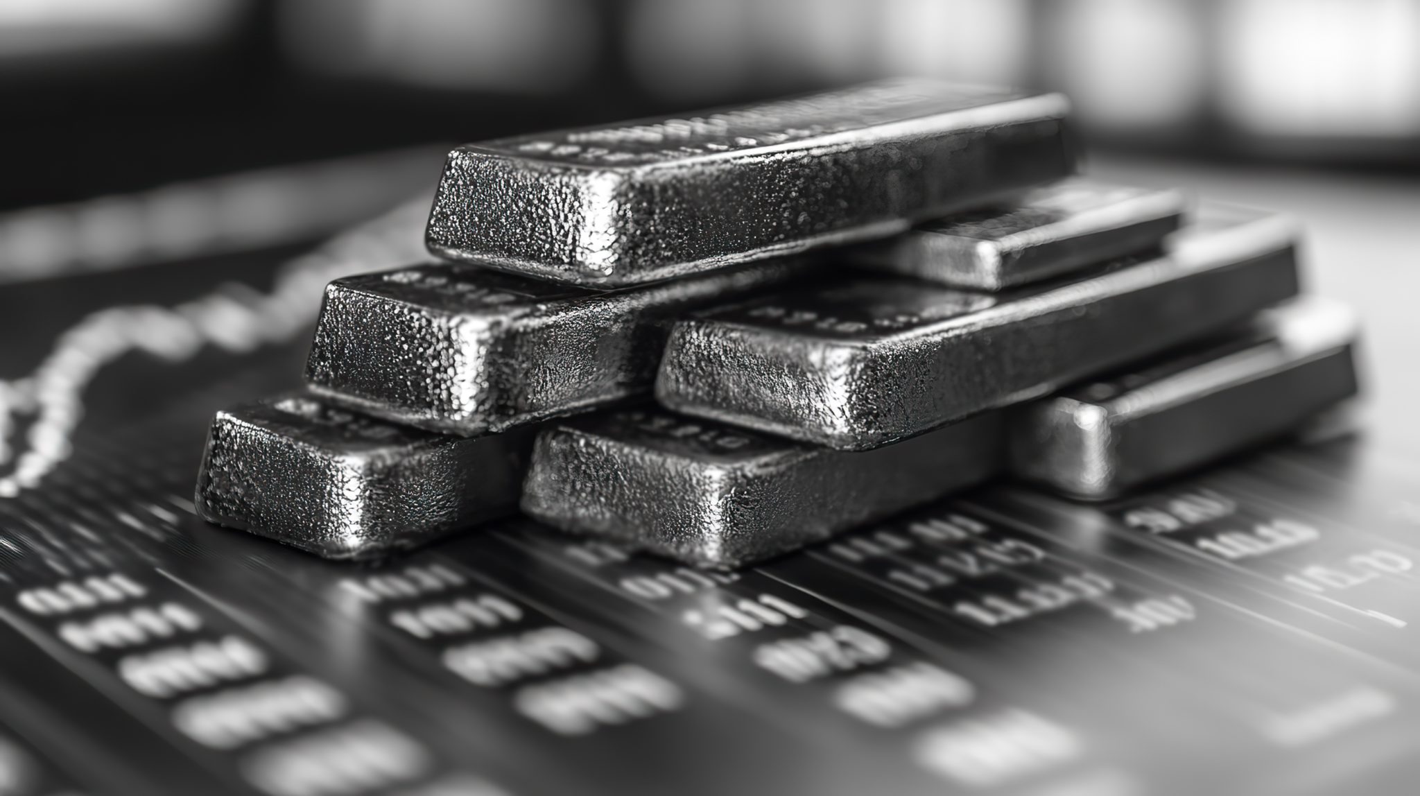 stacked silver bars with financial chart symbolizing silver investment ...